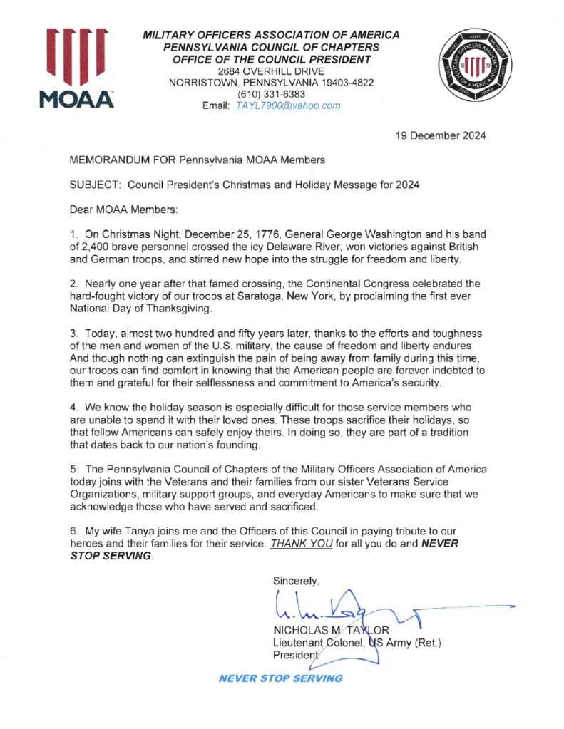 Posts | Valley Forge Chapter – MOAA